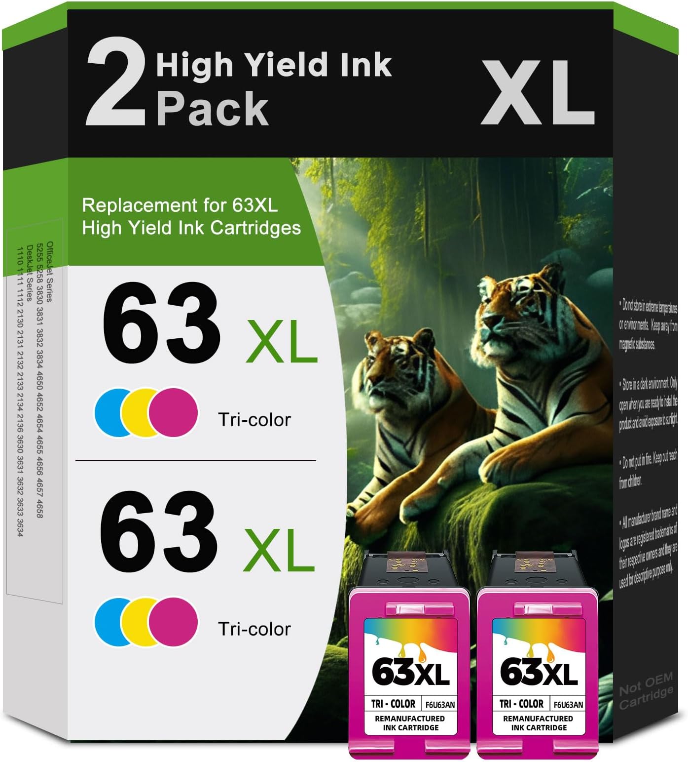 Amazon.com: 63XL Color Ink Cartridge Replacement for HP 63 63XL 63 XL ...