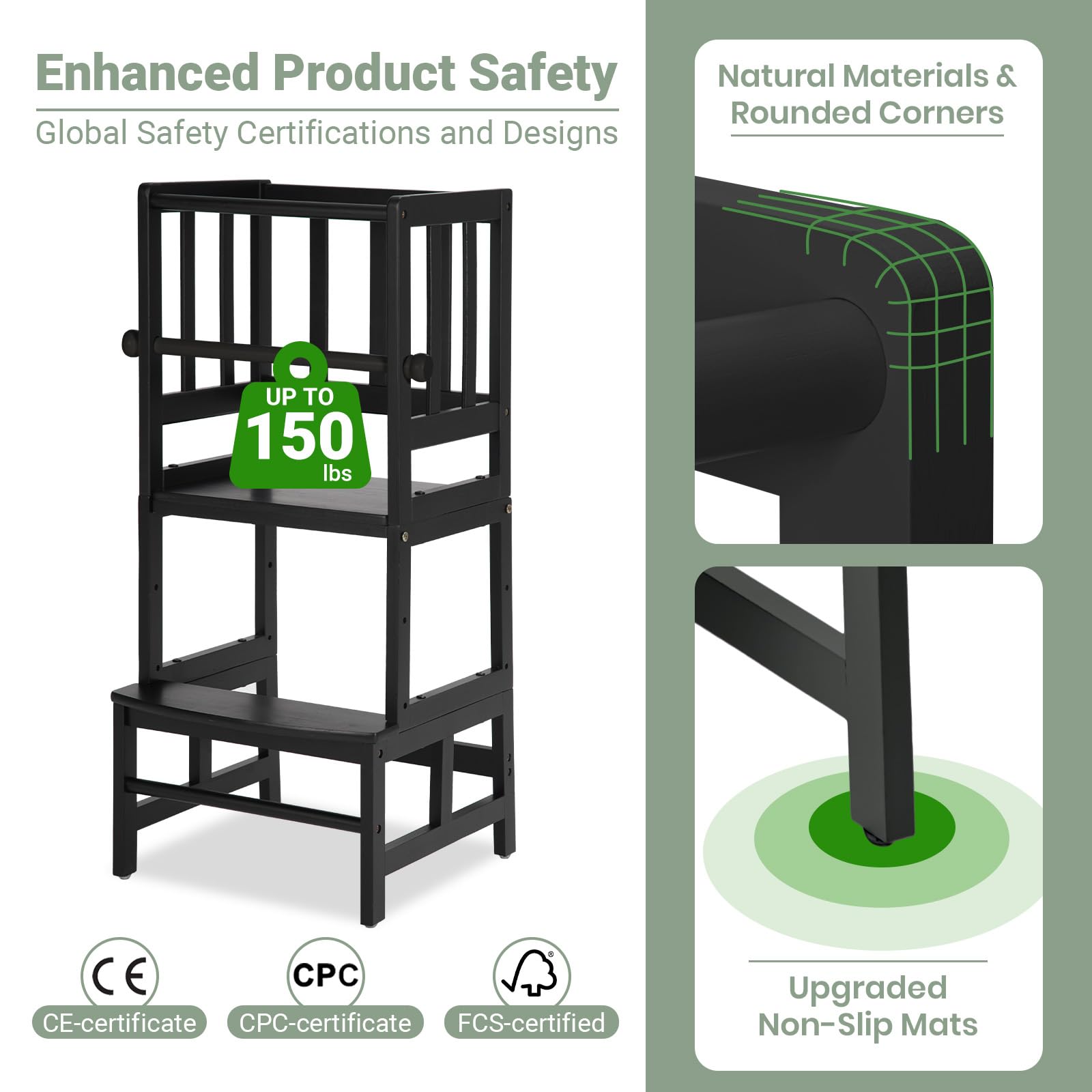 Snapklik.com : COSYLAND Kids Kitchen Step Stool, Height Adjustable ...