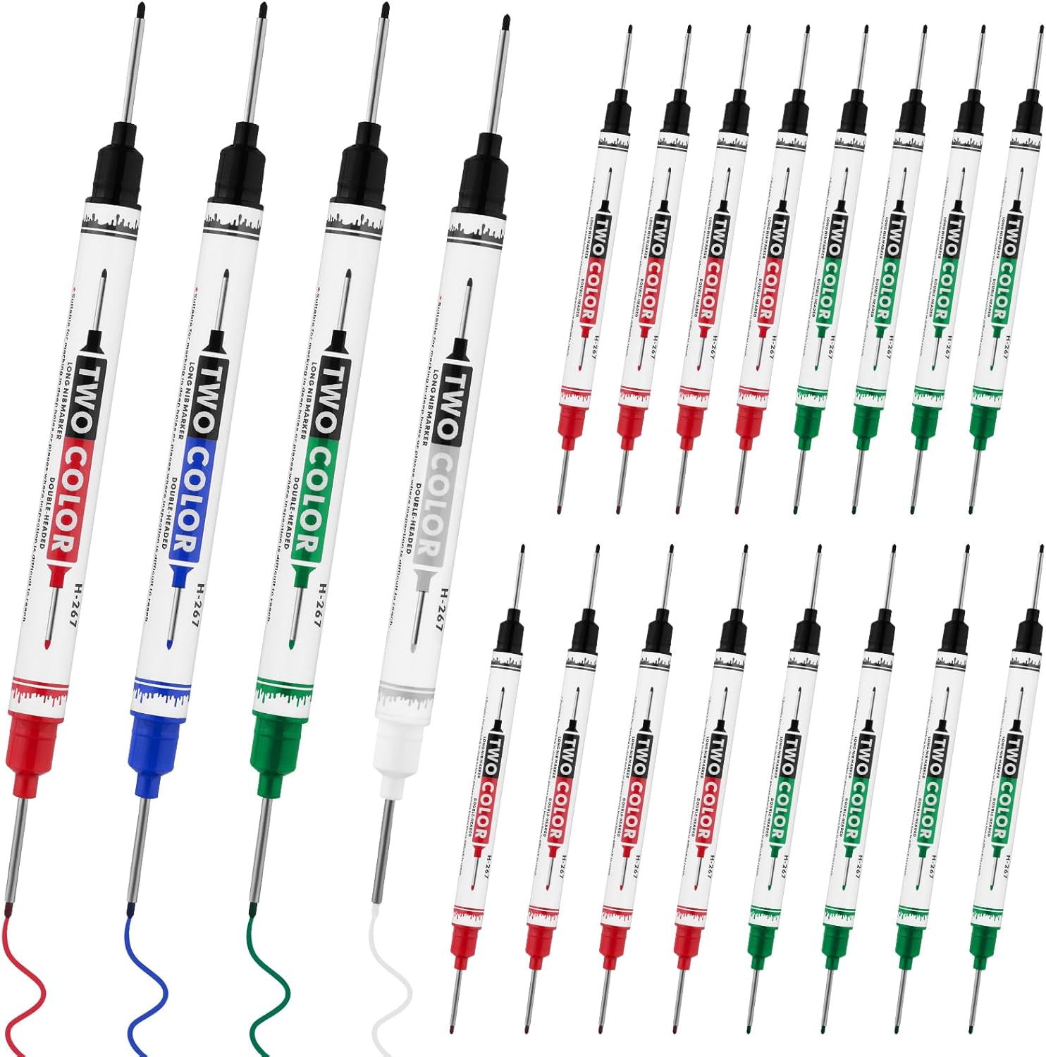 Amazon.com: LYXMYGS 16 PCS Long Head Deep Hole Marker Pens,20mm Long ...