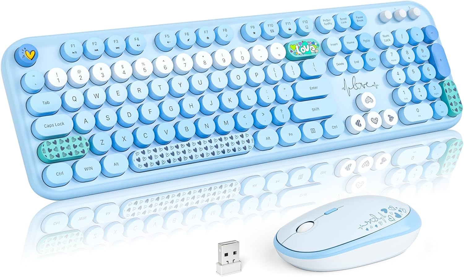 Amazon.com: MOFII Wireless Keyboard and Mouse Combo, Cute Retro ...