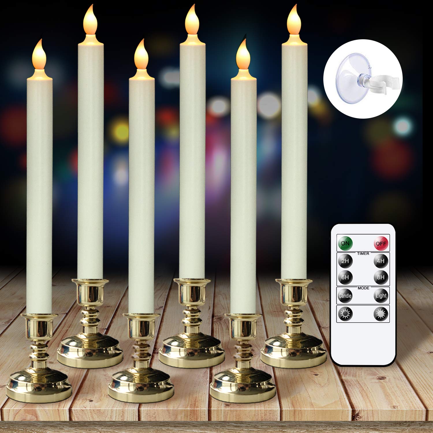 Snapklik.com : Eldnacele Flameless Battery Operated Flickering Taper ...