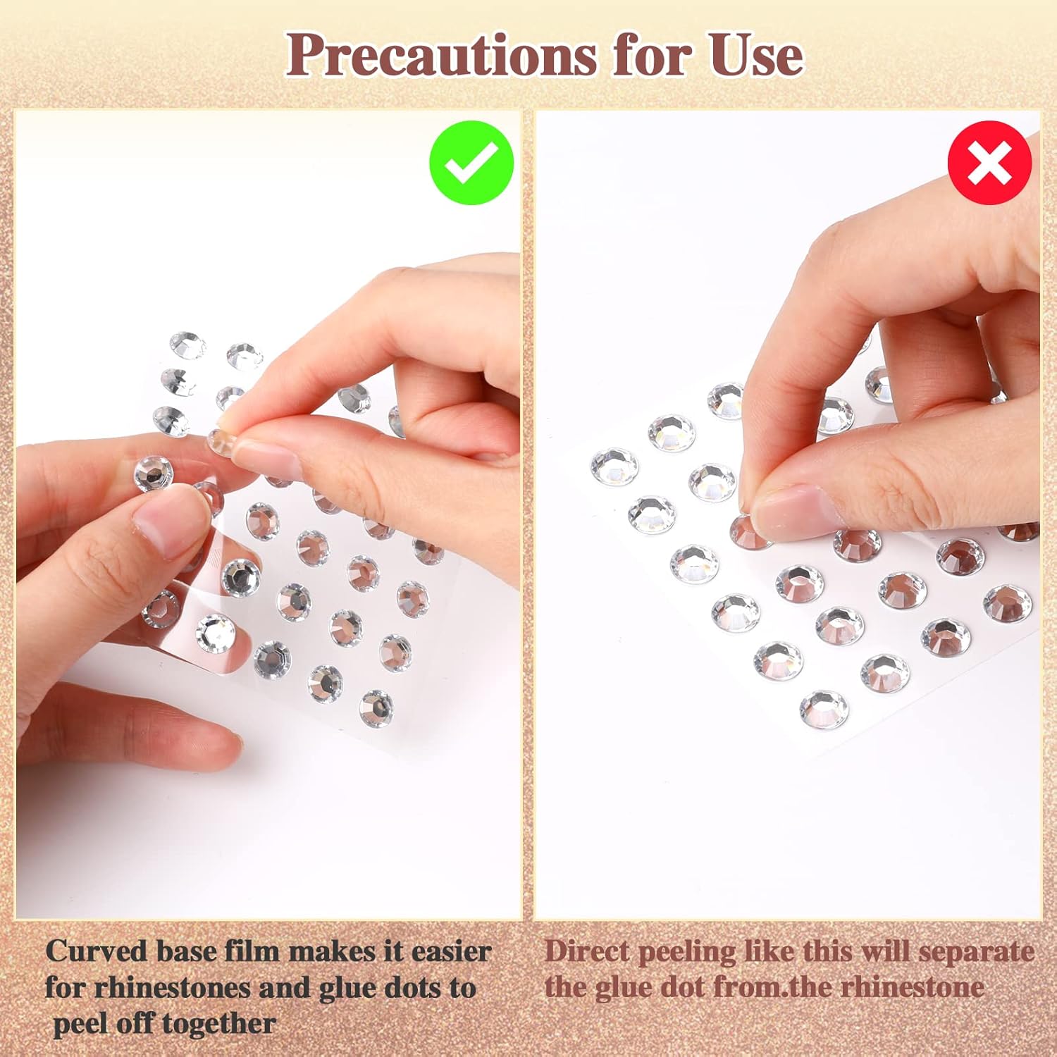 1980 calcomanías de diamantes de imitación transparentes, 6 tamaños ...