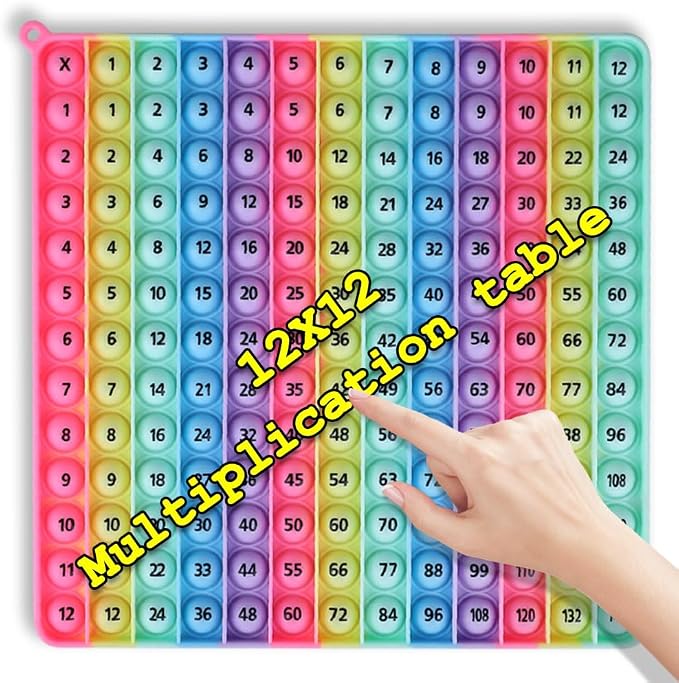 12x12 Multiplication Table Game Pop Fidget Toy, Educational Flash Cards ...