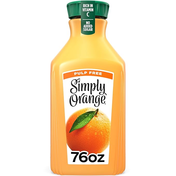 Amazon.com : Simply Orange Pulp Free Orange Juice, 76 fl oz : Grocery ...