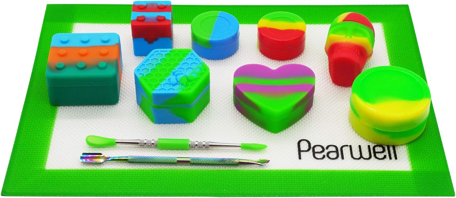 Amazon.com - Pearwell Silicone Wax Jar Multi Compartment Concentrate ...