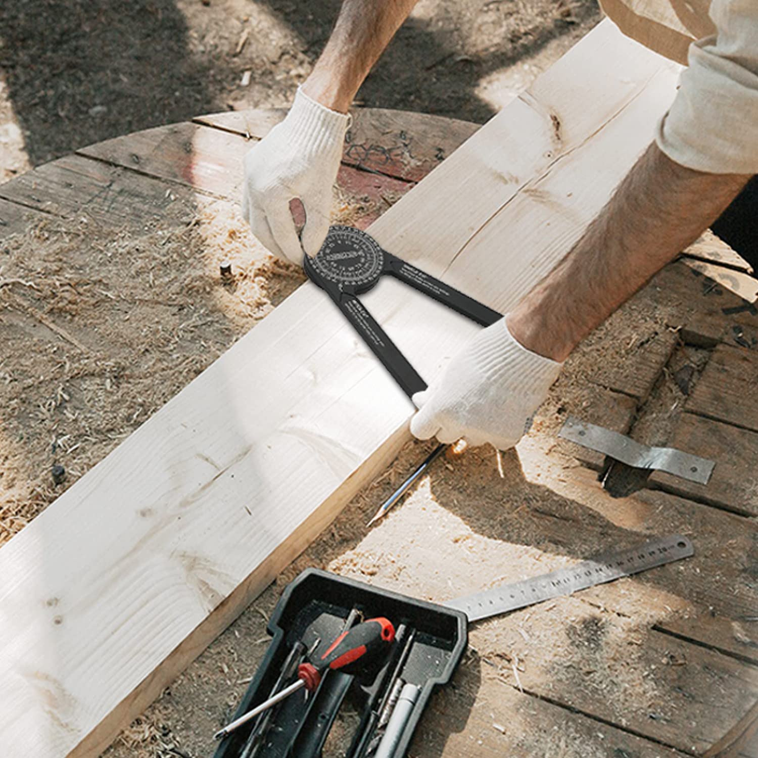 Snapklik.com : LAZEAUGJ Miter Saw Protractor, 7"Aluminum Precision ...