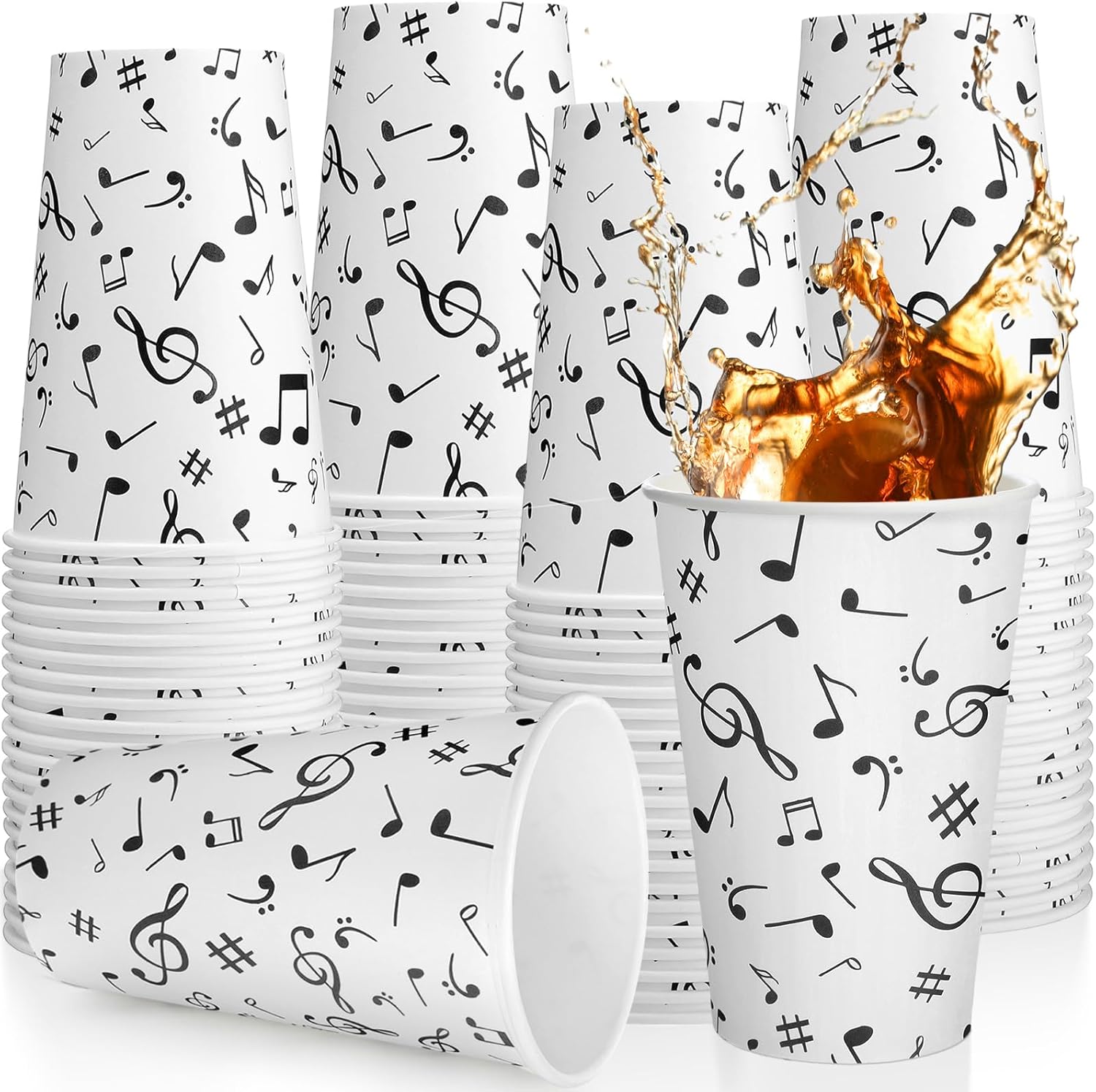 Amazon.com: FillTouch 100 Pcs Musical Notes Cups Music Disposable ...