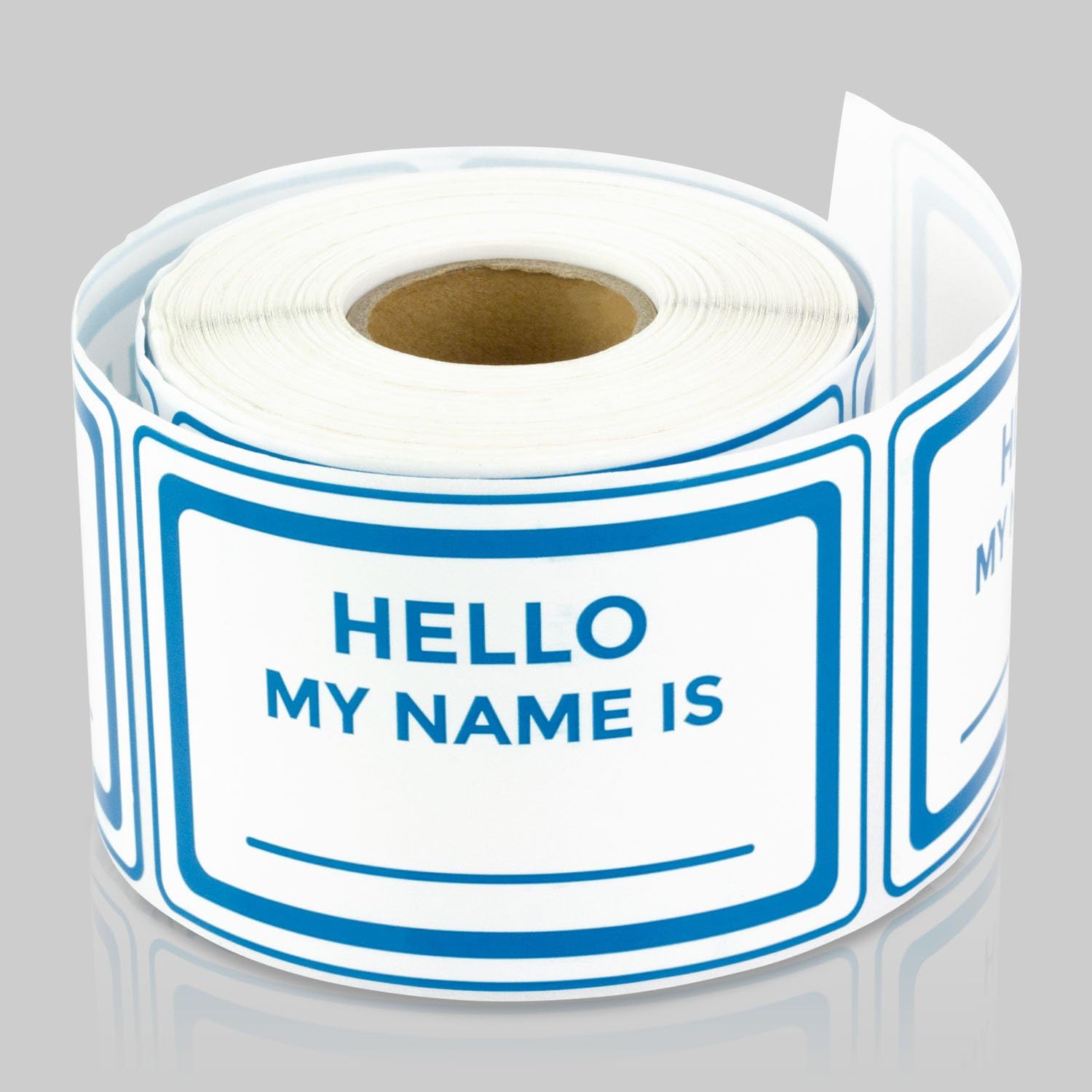 Amazon.com : 3 x 2 Inch - Hello My Names is Blue Color Name Tag Badges ...