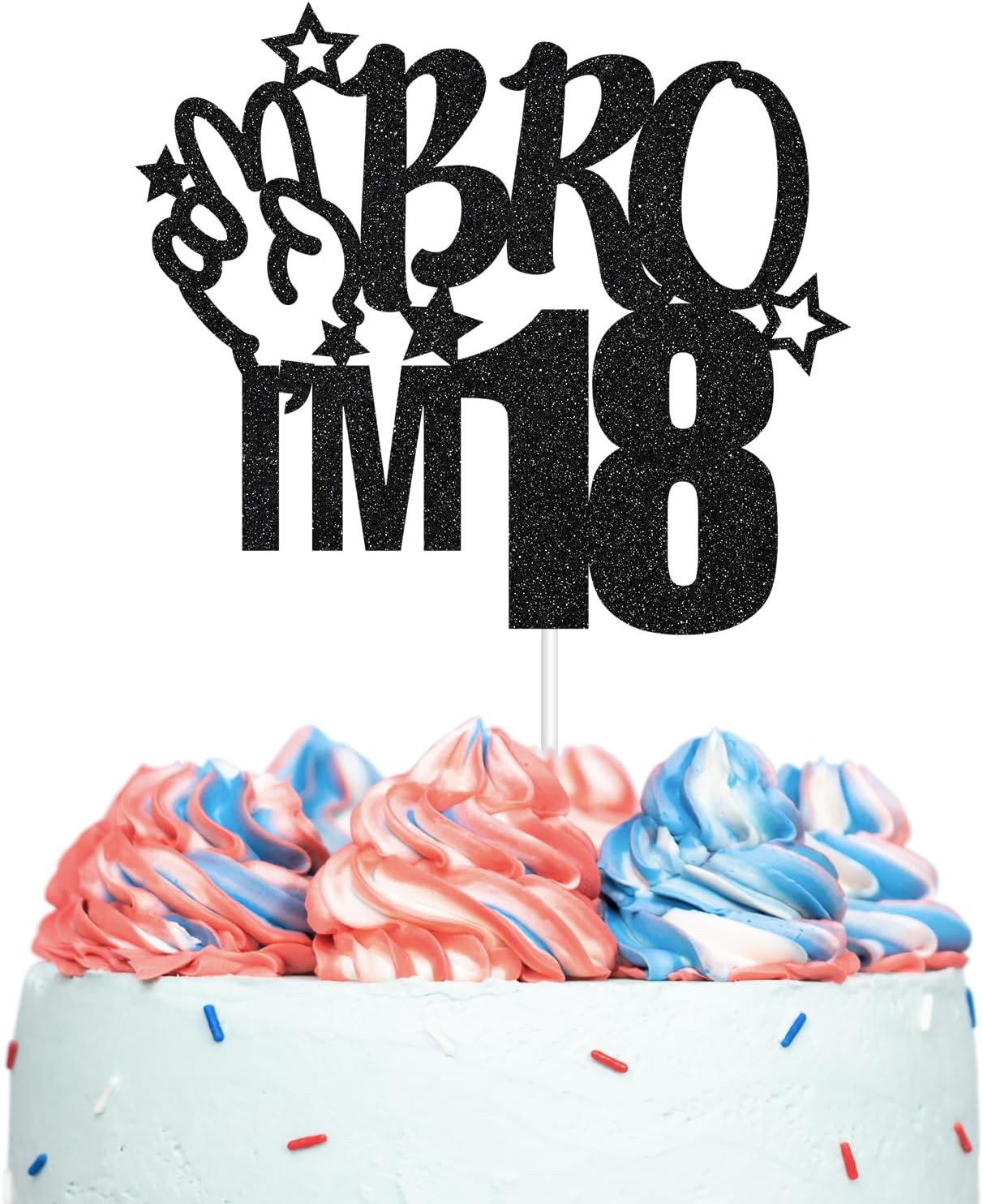 Amazon.com: Brother I'm 18 Cake Topper - Black Glitter Funny 18 Years ...