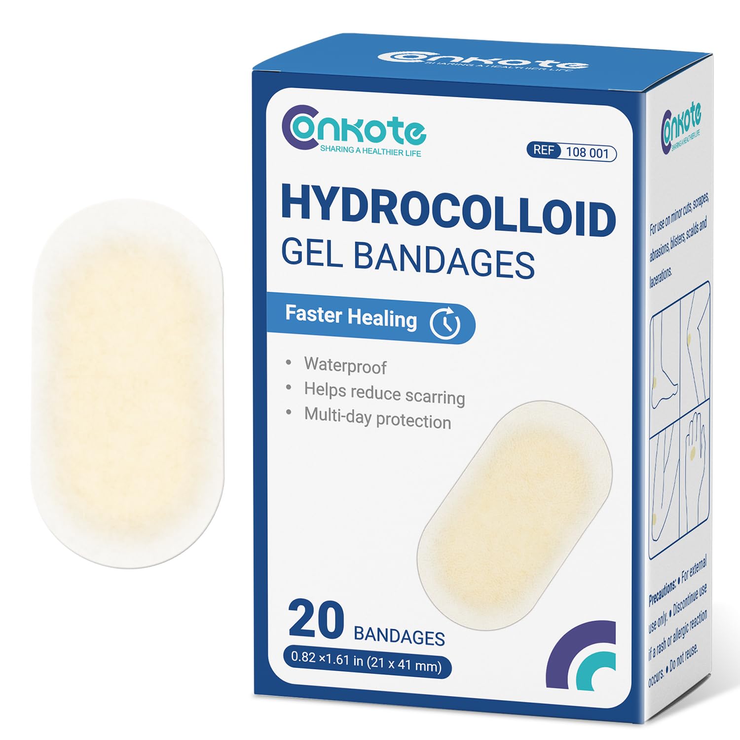 Amazon.com: Hydrocolloid Gel Bandages, Sterile Faster Healing Small ...