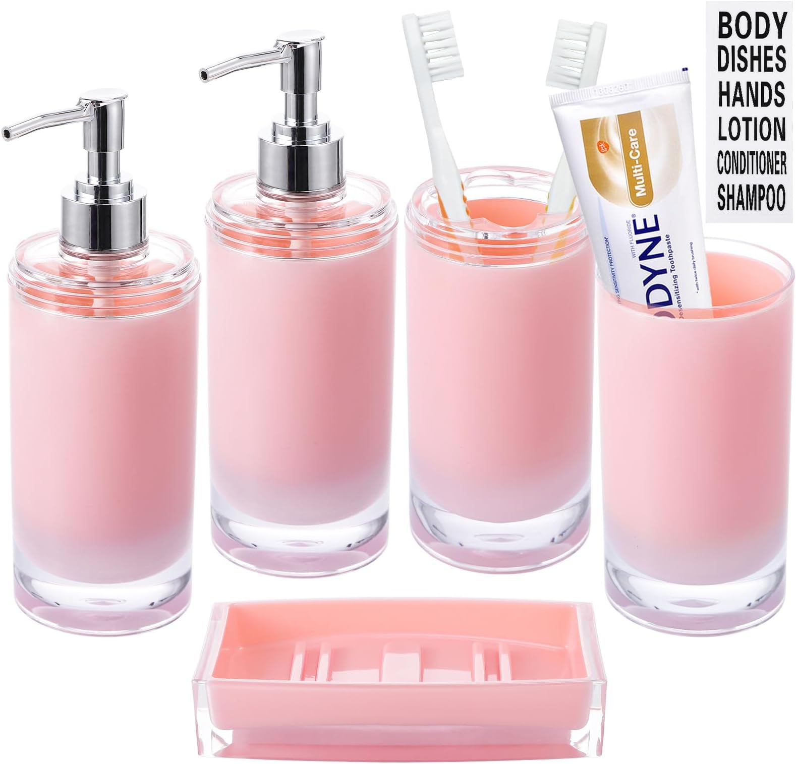 Amazon.com: 4 Pieces Bathroom Countertop Set Ceramic Accessories Solid ...