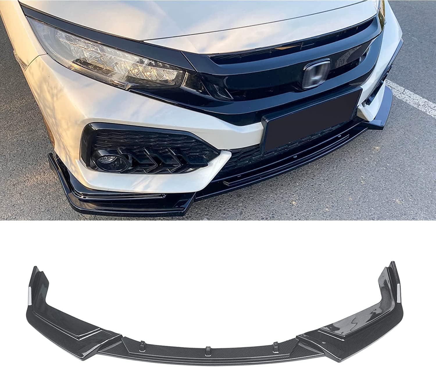 Amazon.com: CHIESMA Front Bumper Lip Fit For 2017-2021 Honda Civic Si FK7 Hatchback ABS Painted ...