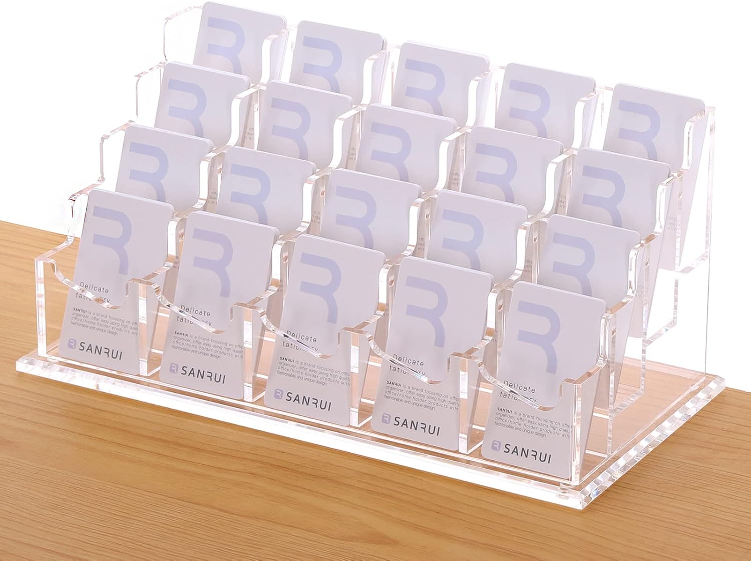 Amazon.com: SANRUI Business Card Holder for Desk, Vertical Business Card Display ,Clear Acrylic ...