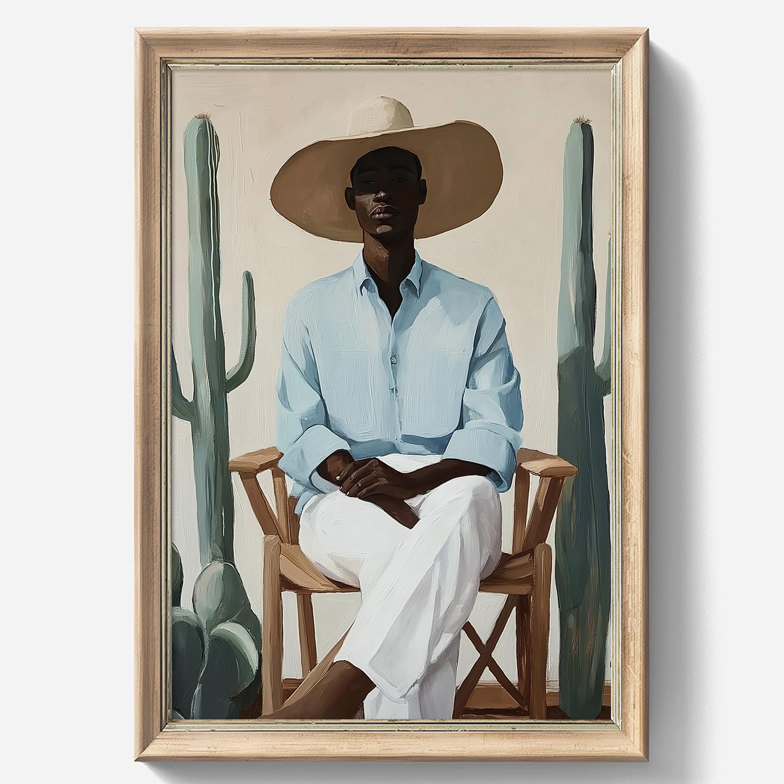 Amazon.com: African Boho Canvas Wall Art Black Man Artwork African ...