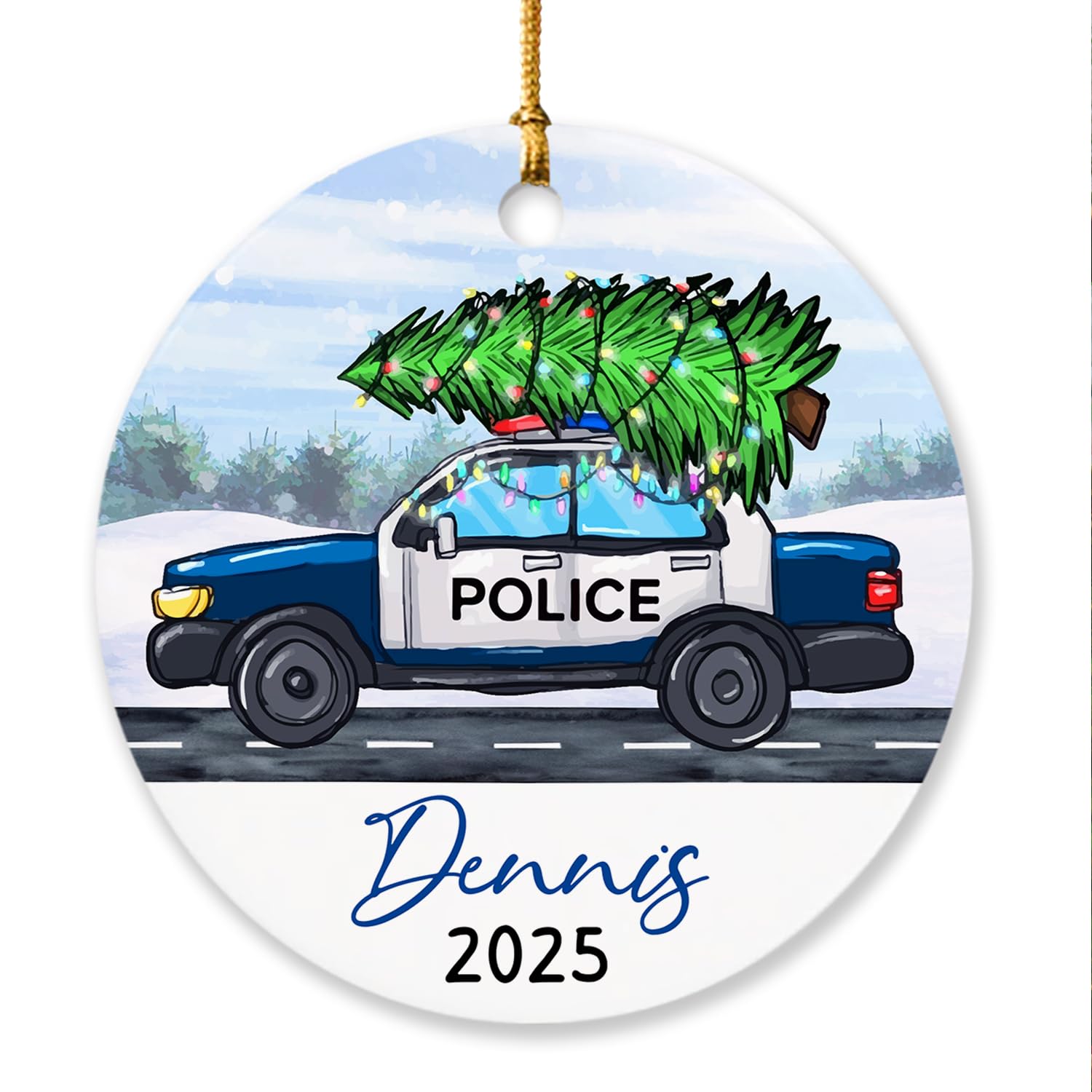 Amazon.com: Personalized Police Christmas Tree Ornament 2025, Custom ...