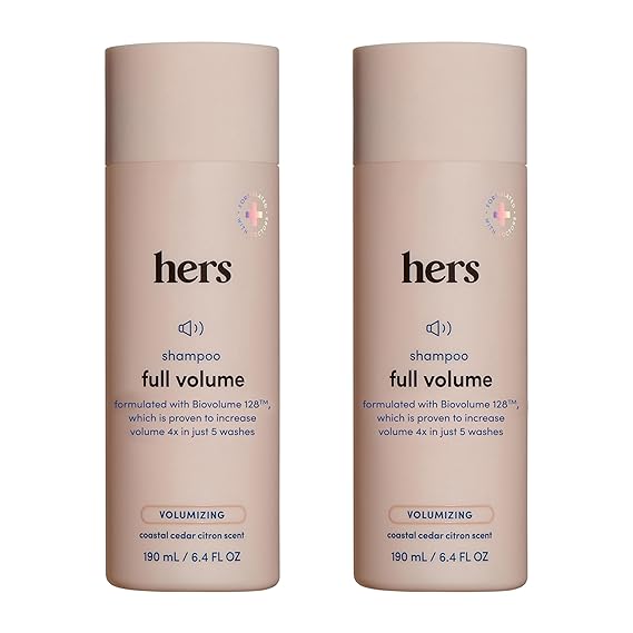 Amazon.com : hers Full Volume Shampoo, 2 Pack - Volumizing Shampoo for ...