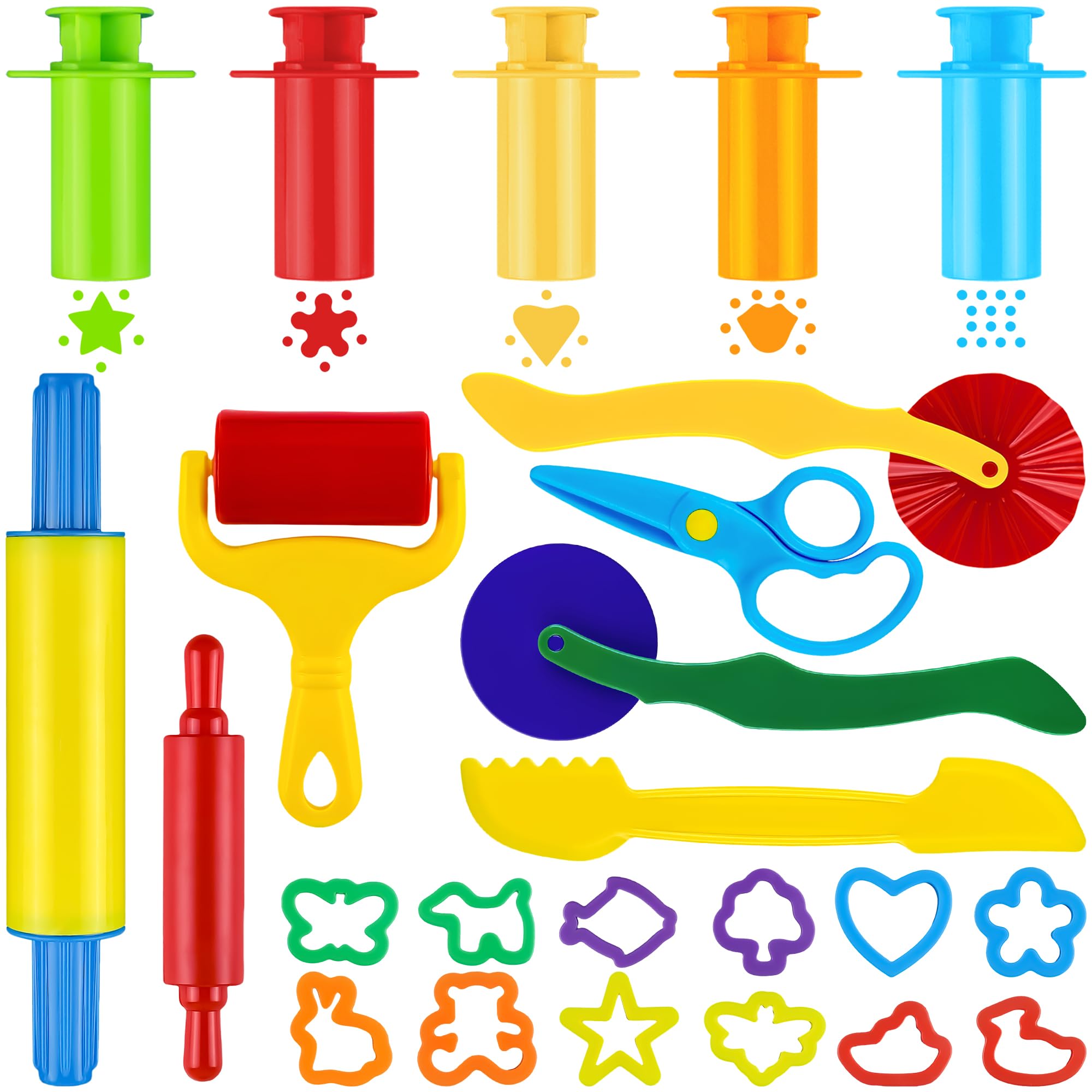 Amazon.com: Playdough Tool Set 24PCS Playdough Tools for Kids with Playdough Cutters, Roller ...