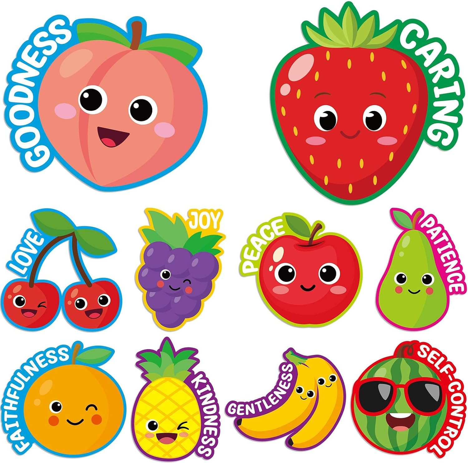 Amazon.com: 60Pcs Fruit of The Spirit Christian Bulletin Board Set VBS ...