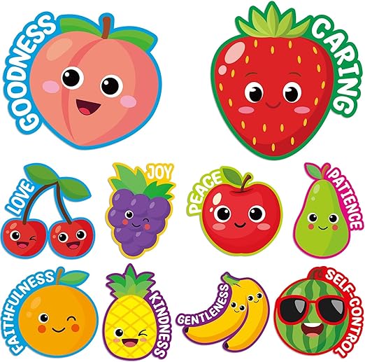 Amazon.com: 60Pcs Fruit of The Spirit Christian Bulletin Board Set VBS ...