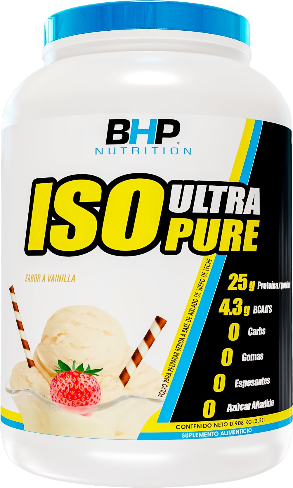 ISO Ultra Pure Cero Carbs vainilla 2 lbs, proteina aislada de suero de ...