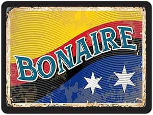 Amazon.com: Metal Tin Sign Bonaire Flag Metal Sign Personalized Bonaire ...