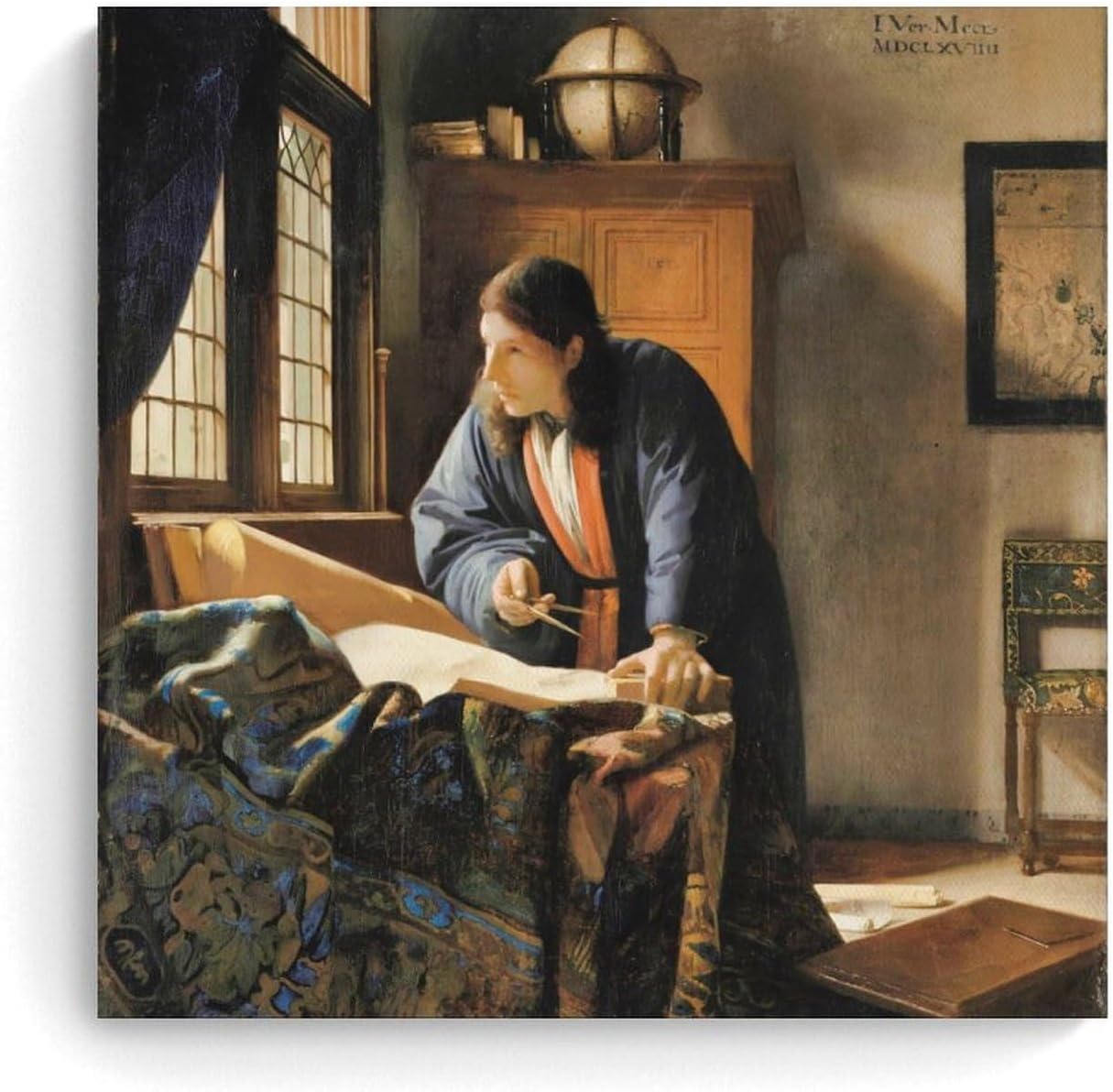Amazon.com: The Geographer by Johannes Vermeer Baroque Wall Art Print ...