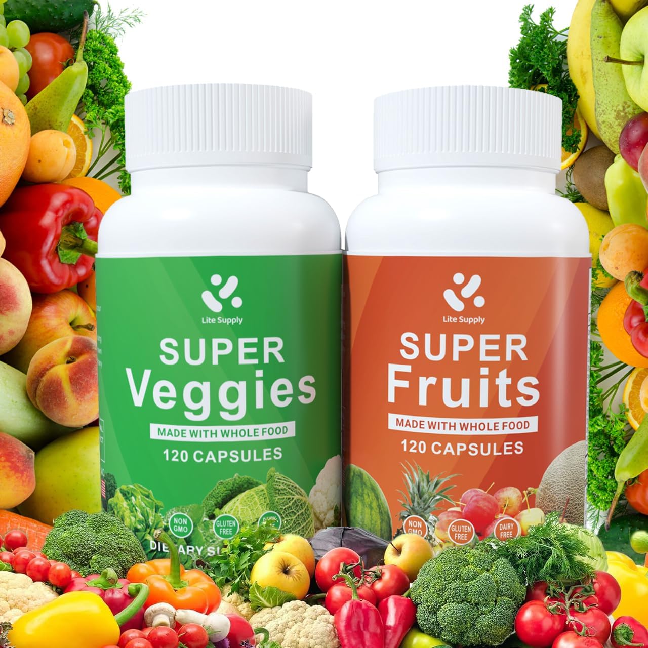 Amazon.com: Lite Supply Fruits and Veggies Supplement 240 Caps - 120 ...