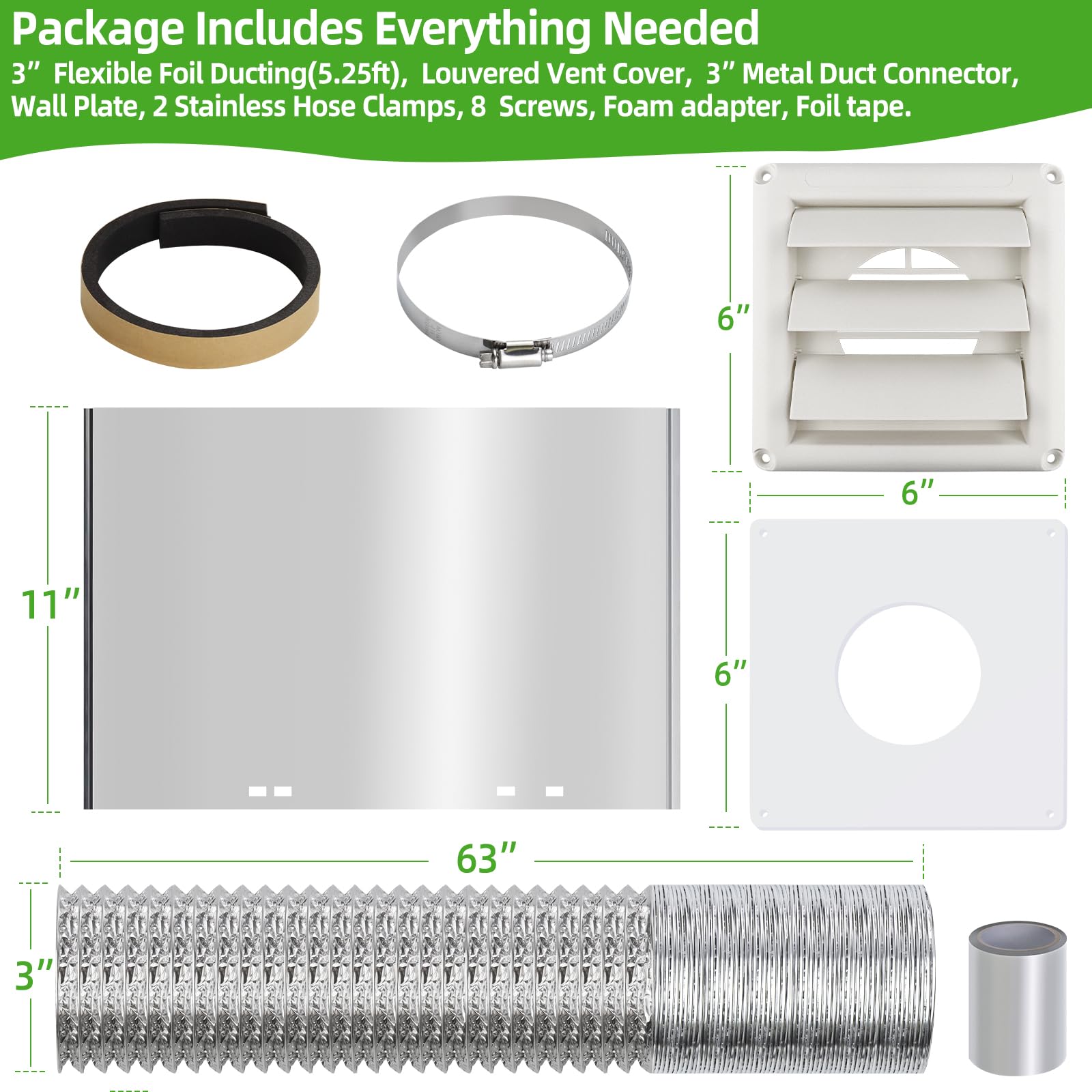 Snapklik.com : Dryer Vent Kit Through Wall