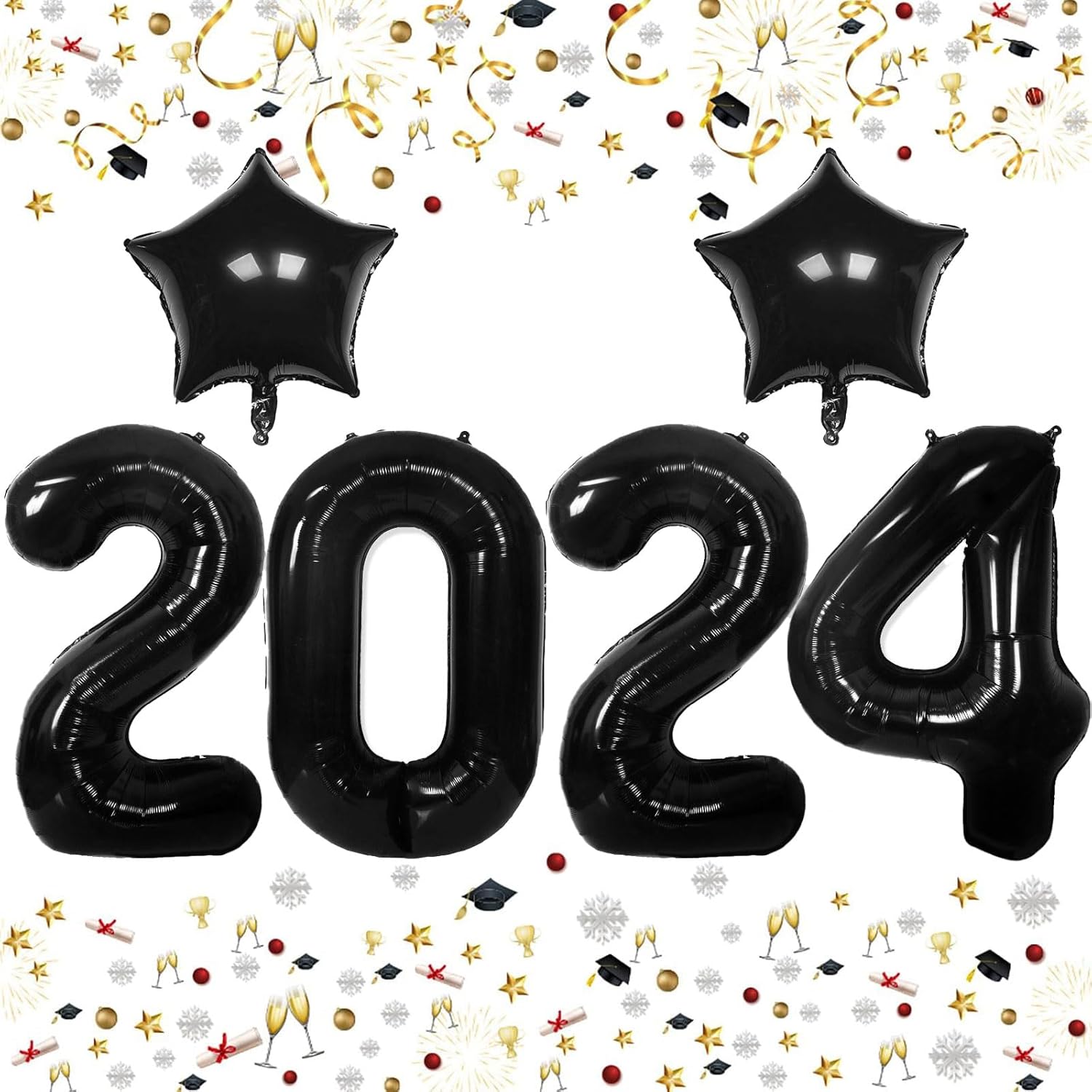 Amazon.com: HiParty 8pcs Large 32 Inch 2024 Balloons Numbers ...