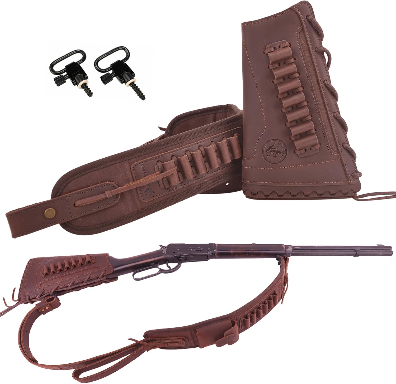 Leather Rifle Buttstock Cover with Match Gun Sling, Canvas Shotgun ...