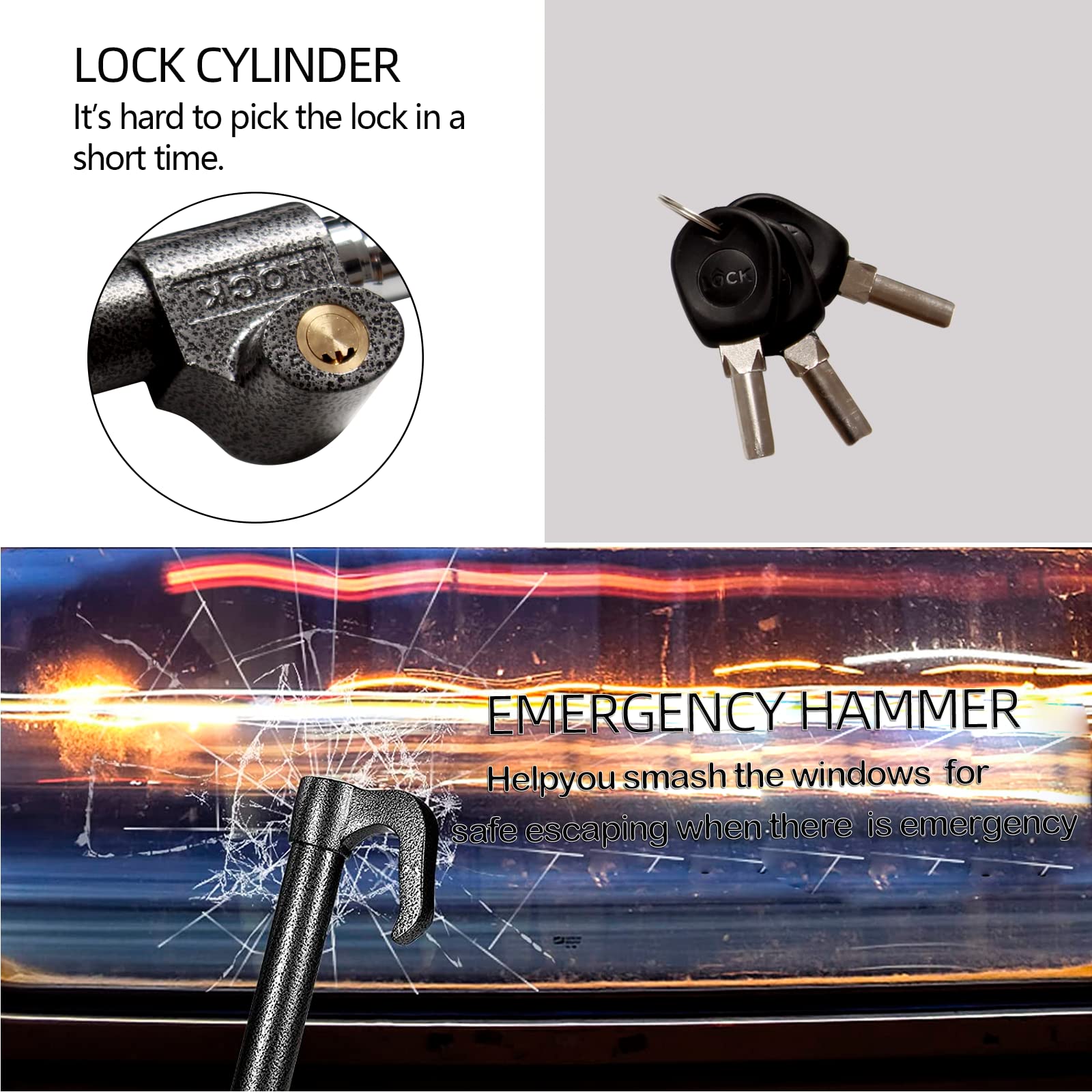 Snapklik.com : AOLIHAN Steering Wheel Lock Bar, Telescopic Steering ...