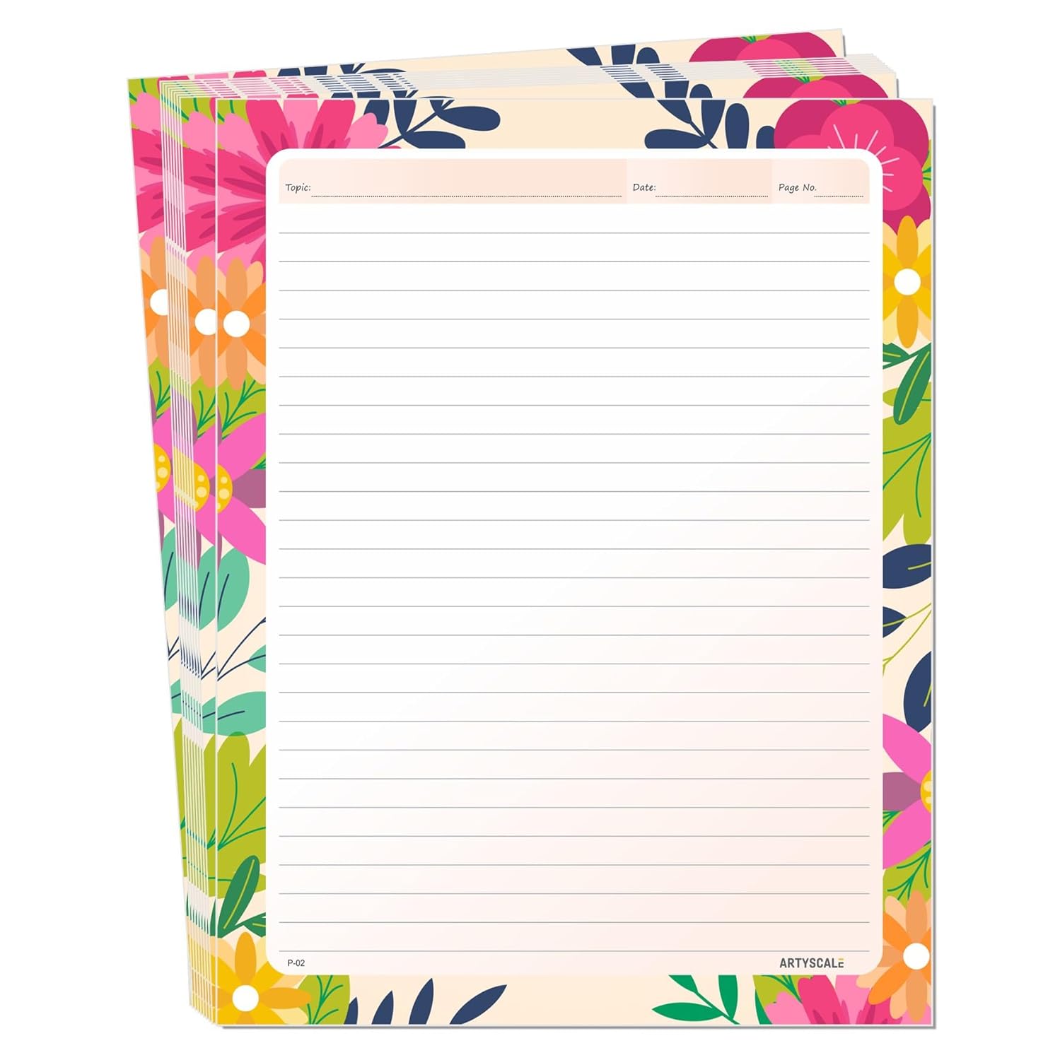 ARTYSCALE A4 Designer Multicolour 100 GSM Project Paper Sheet (One Side ...