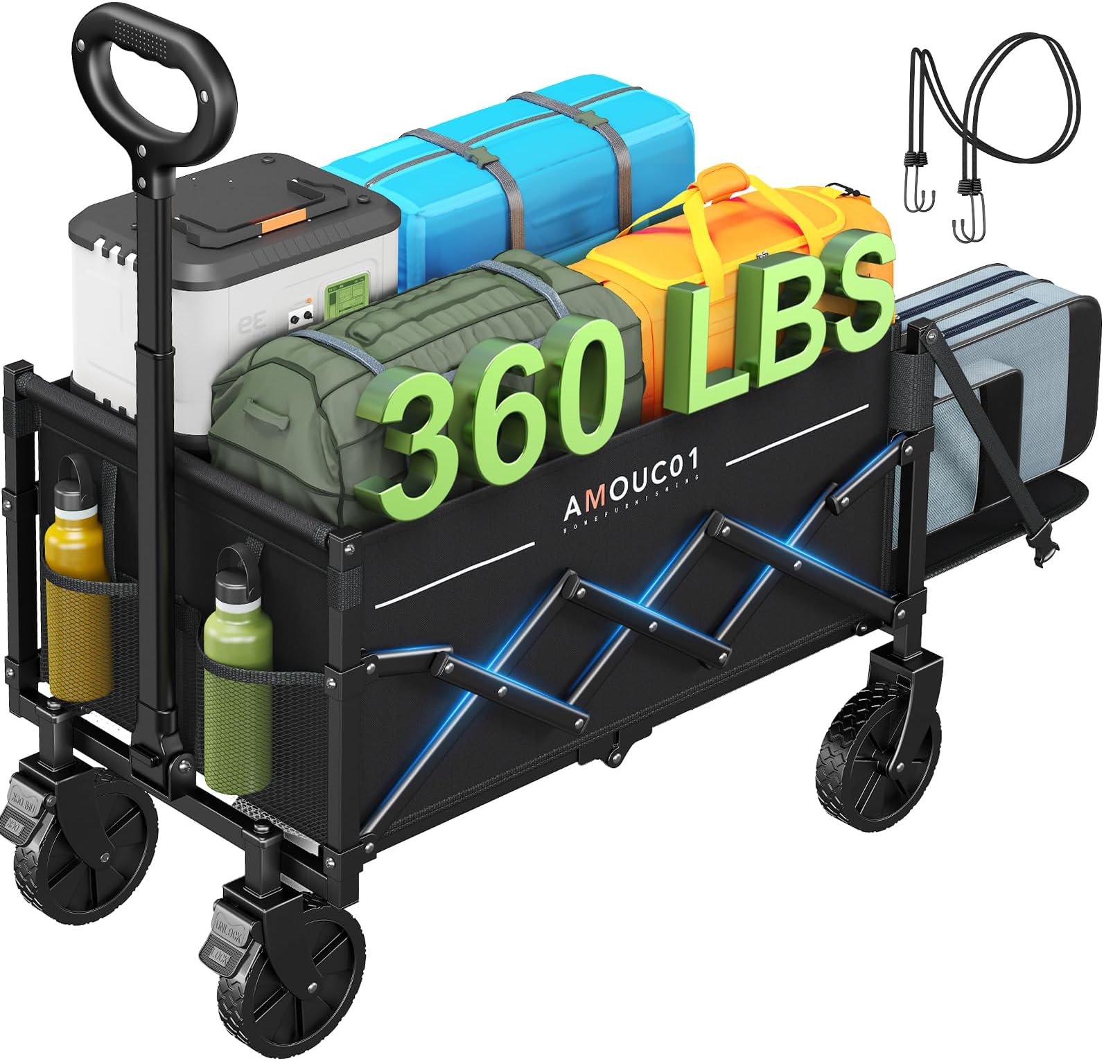 Amazon.com: AMADA HOMEFURNISHING Wagon Cart Foldable, Collapsible Wagon ...