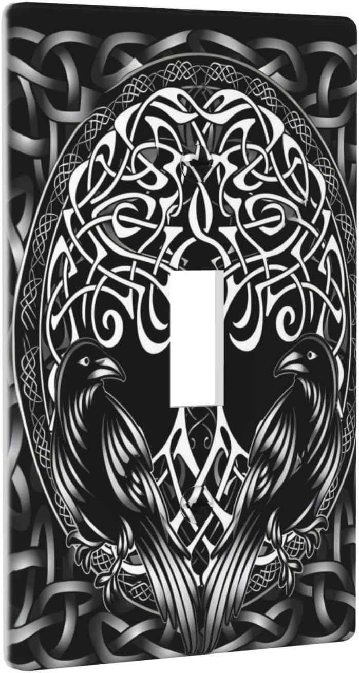 Aarmy Celtic Sacred Symbols Raven Tree Of Life Art Single Toggle Light ...