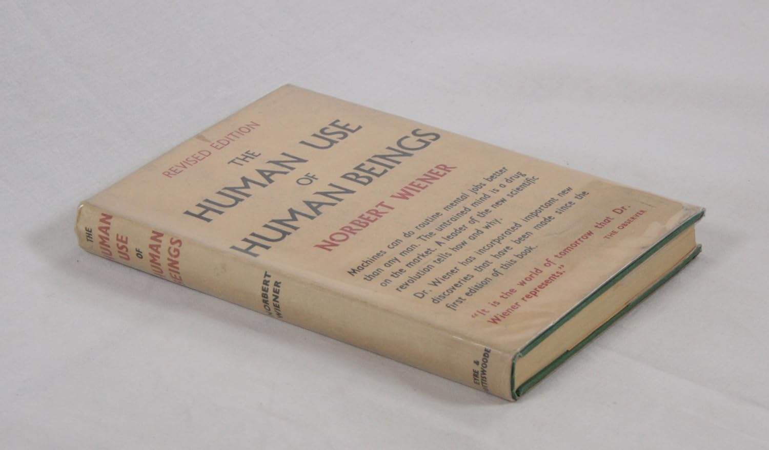 Human Use of Human Beings. Revised Edition.: Wiener, Norbert: Amazon ...