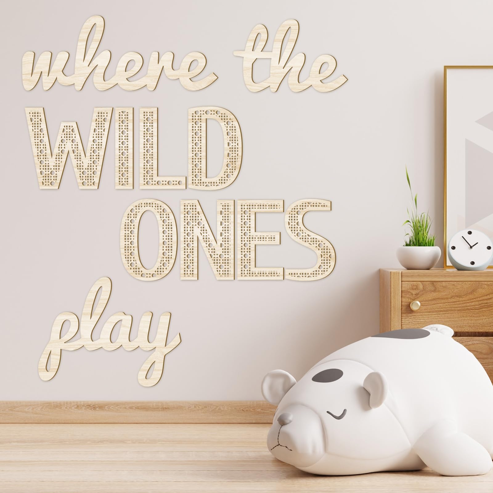 Amazon.com: Beeveer Where the Wild Ones Play Nursery Sign Wooden ...
