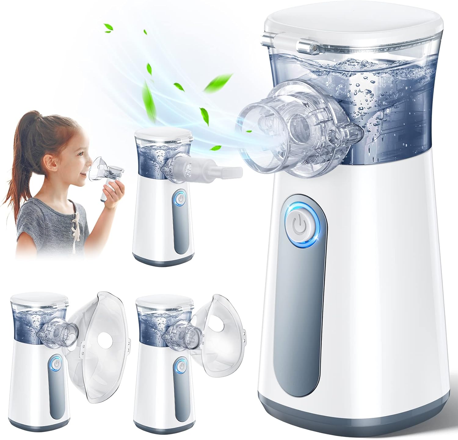 Nebulizer Aerosol Portatile Silenzioso, 2 Maschere E Boccaglio ...