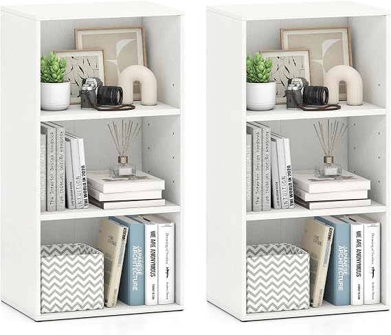 Amazon.com: Giantex 2 Pieces 3 Shelf Bookcase, Book Shelves Open Cube ...