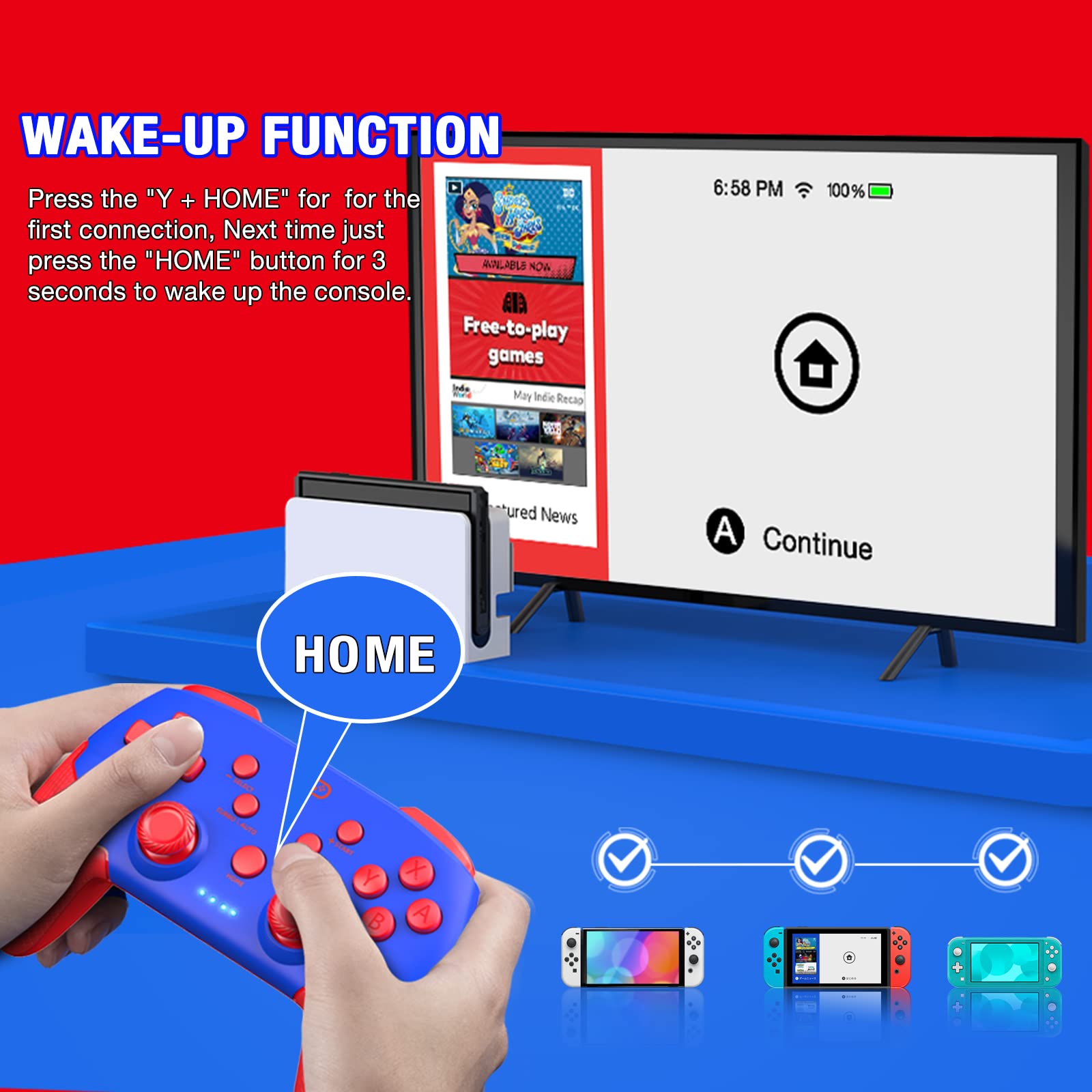 Snapklik.com : NinjaPlusOX Switch Controller, Wireless Switch Pro Controller Compatible