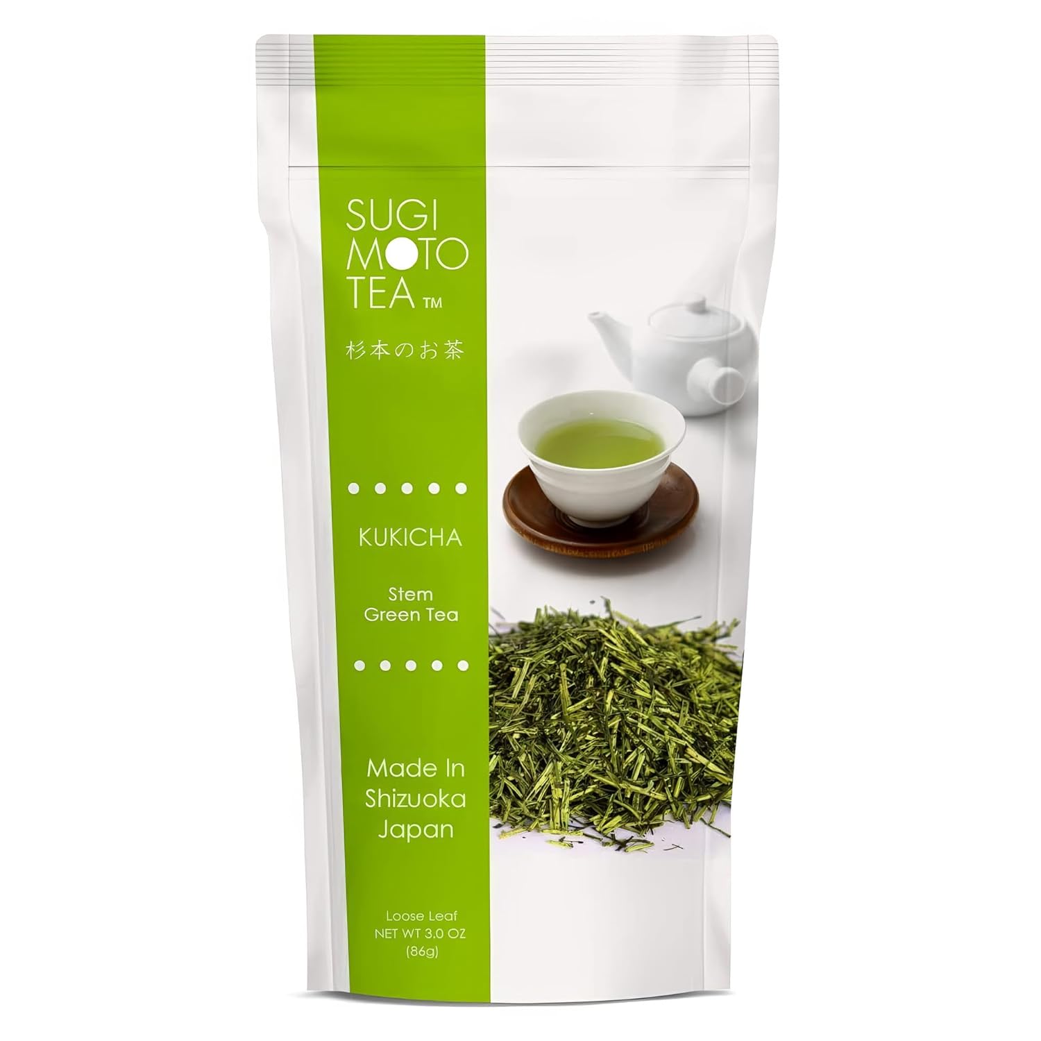 Amazon.com: SUGIMOTO TEA Japanese Kukicha Stem Green Tea Loose Leaf 3.0 ...