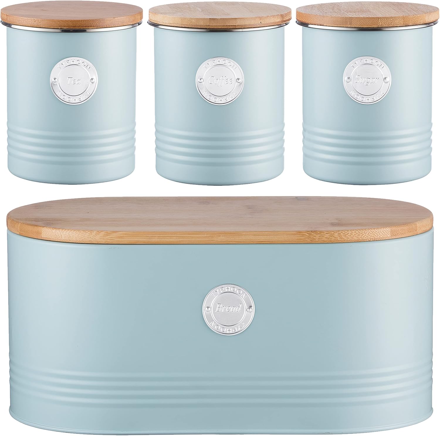 Auntie Morags Typhoon Living Tea, Coffee & Sugar Canisters & Bread Bin ...