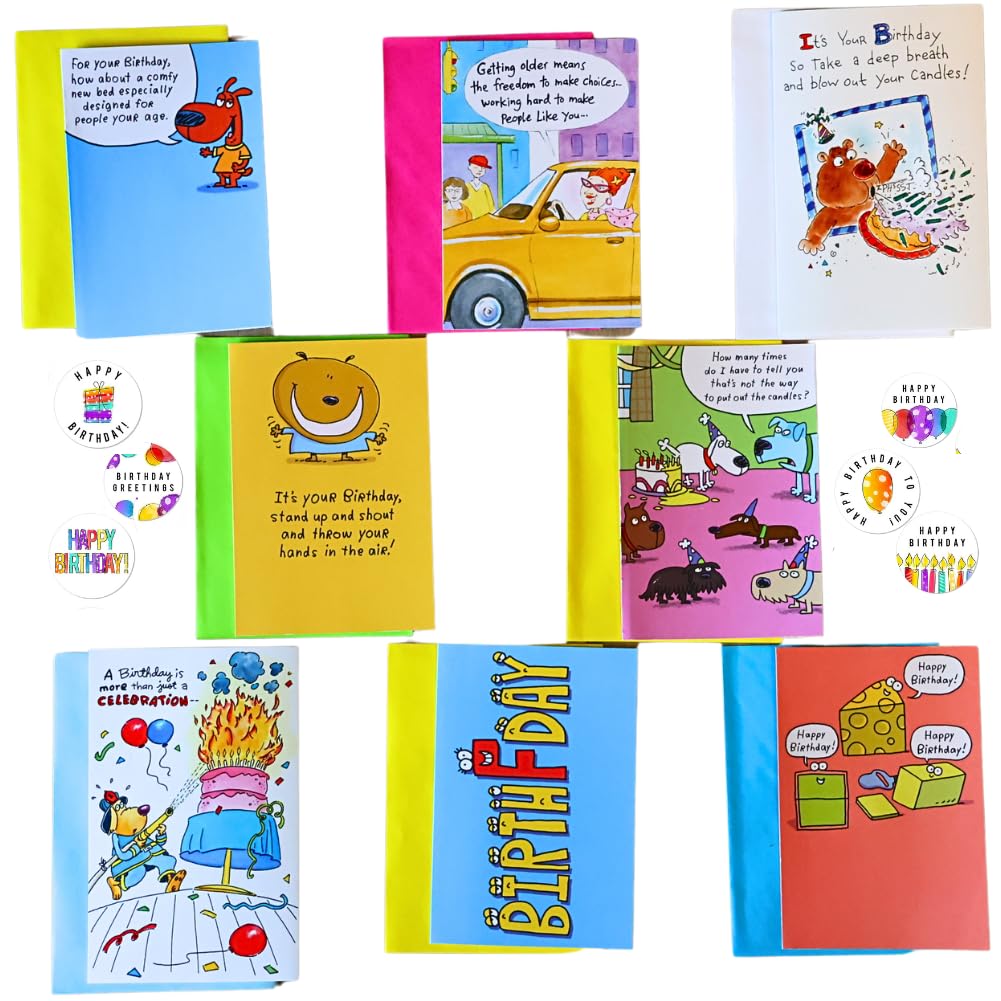 Amazon.com : Generic Funny Happy Birthday Cards Bundle with Envelopes ...