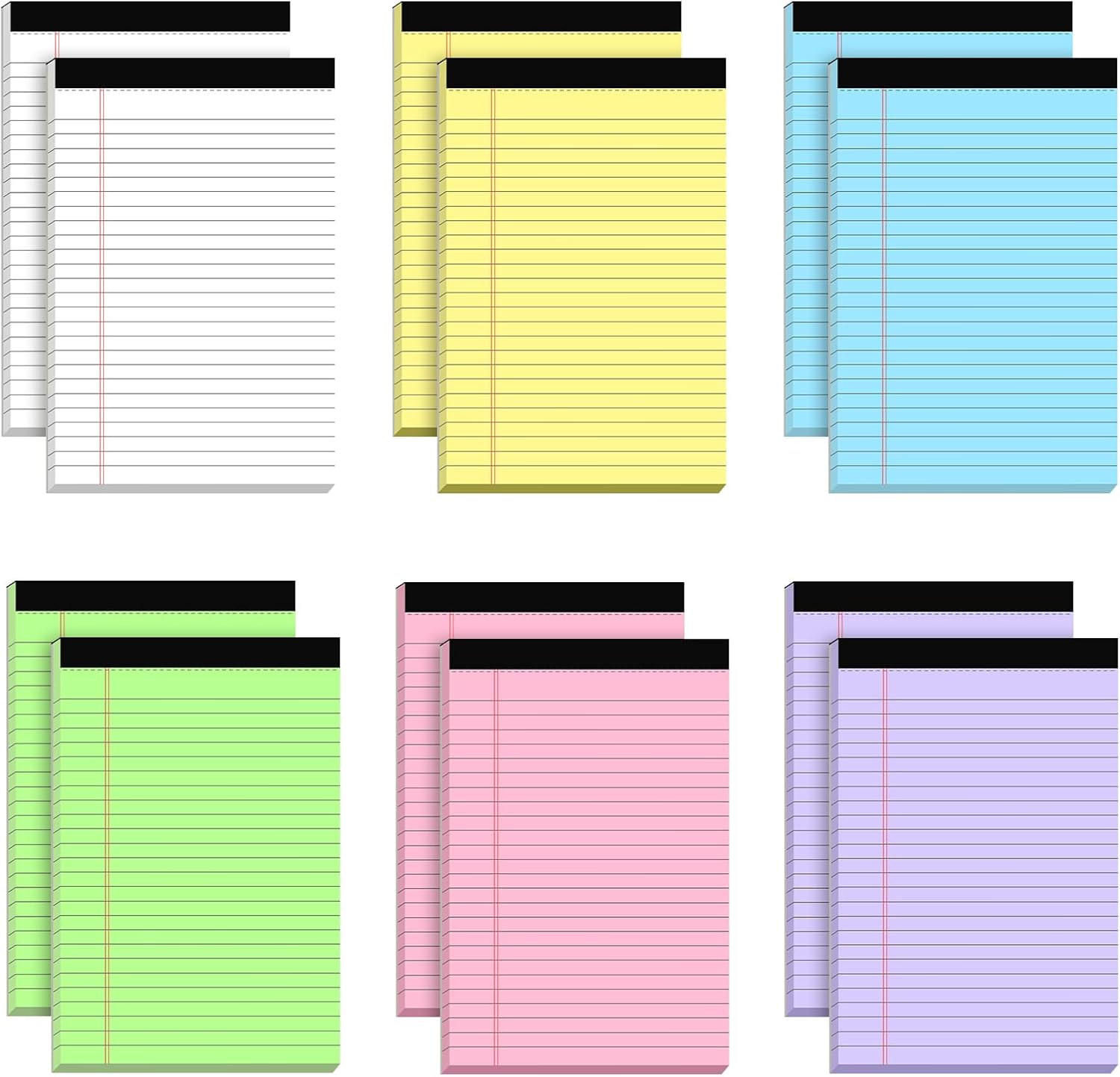 Amazon.com : AILZFEI 12pcs Small Legal Pads 5x8 Colored Note Pads Paper ...