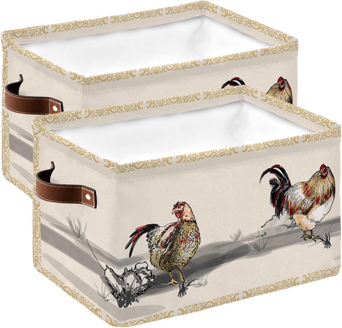Amazon.com: Storage Basket Rooster Chicken Farmhouse Large Foldable ...