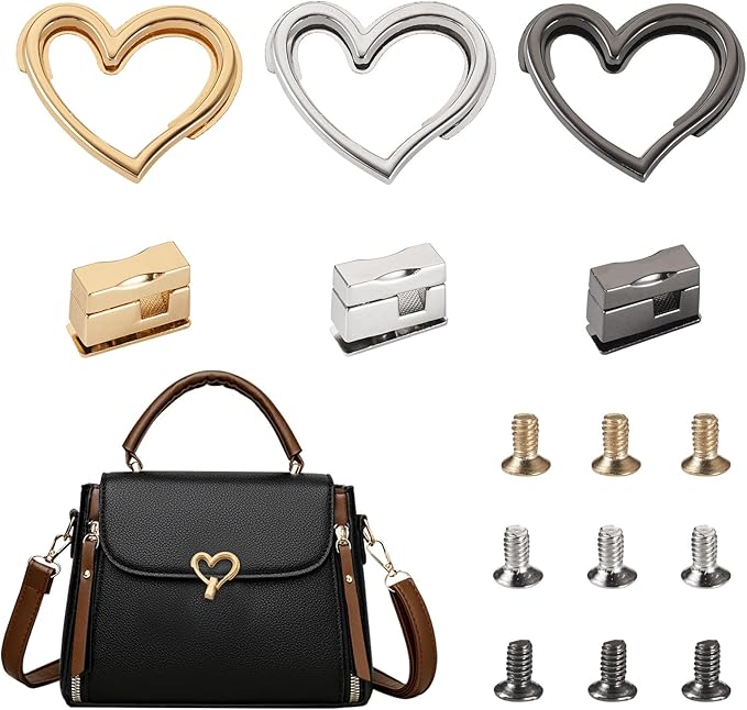 Amazon.com: Craftdady 3 Sets Heart Purse Turn Lock Clutches Closures ...