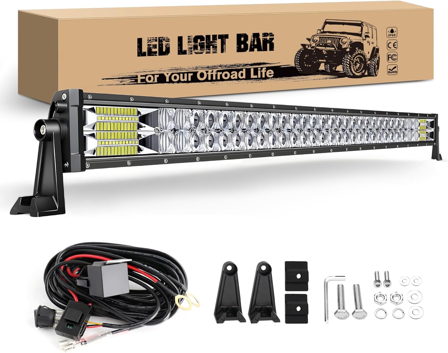 Amazon.com: Jumpdy 32 Inch LED Light Bar 180W with Curved 5D Floodlight ...