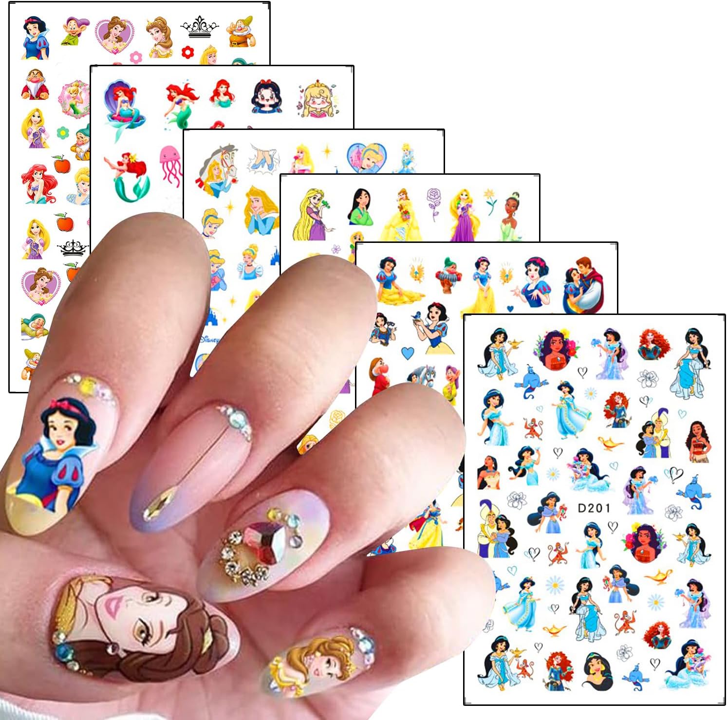 Amazon.com: Cartoon Nail Art Decals Airbrush Cartoon Nail Decals Nail ...