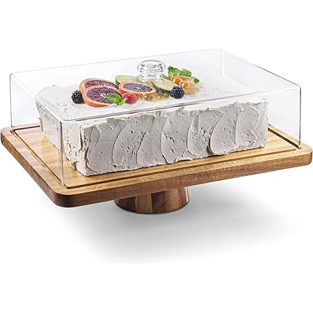Amazon.com: Glitz Rectangle Acrylic Cake Stand with Dome Lucite Serving ...
