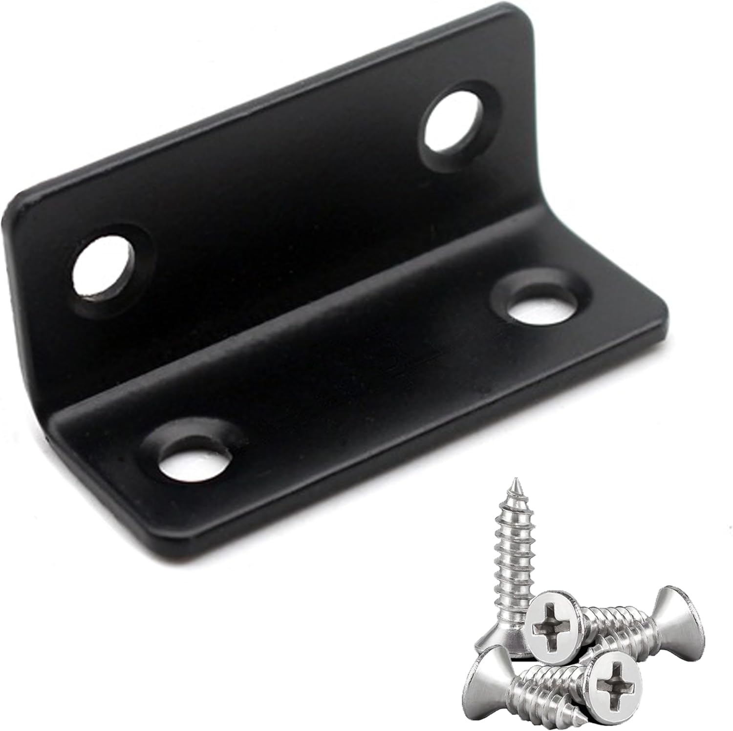 Amazon.com: 10 PCS Blcak L Bracket, with 40 PCS Screws,Heavy Duty ...