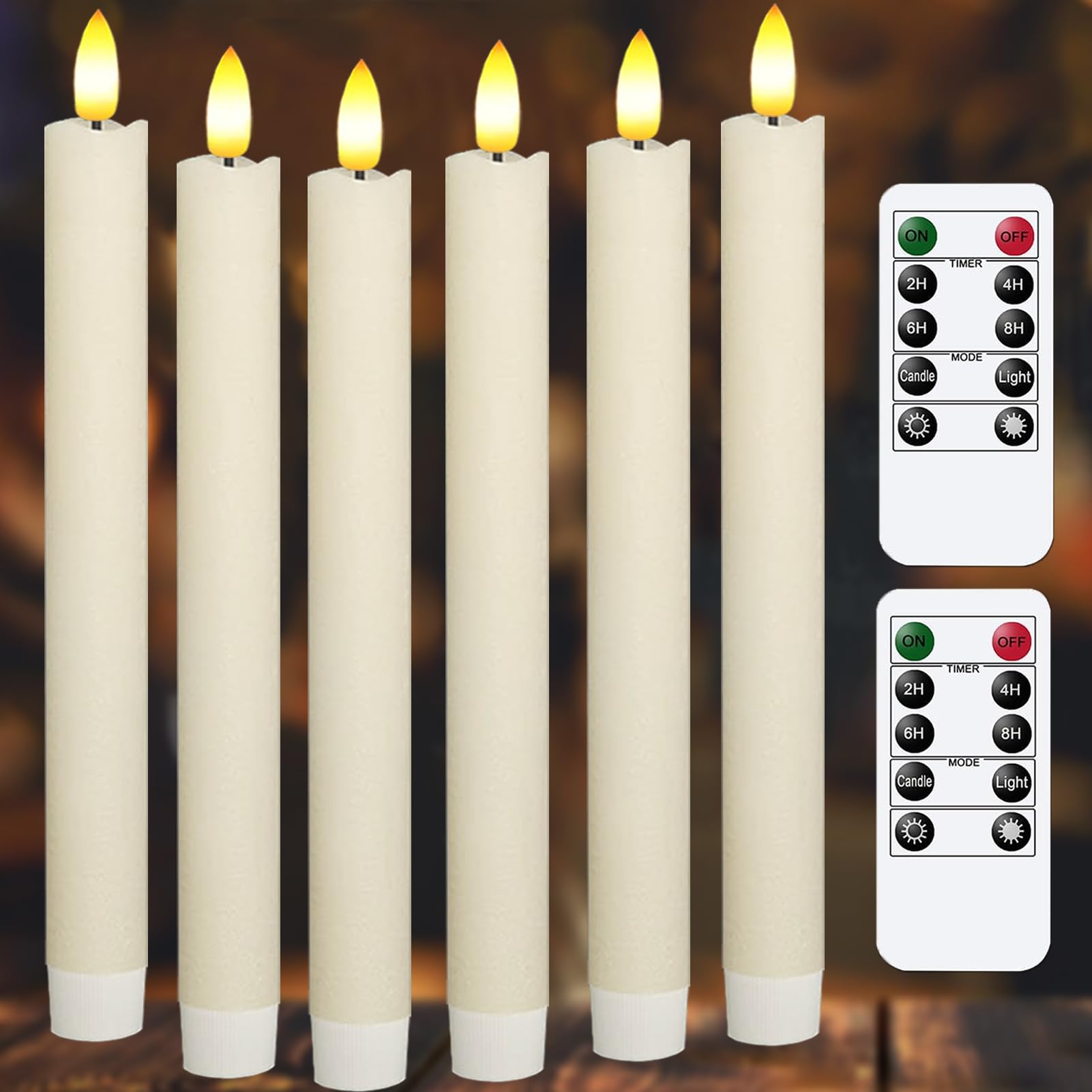 Amazon.com: Upgraded Real Wax LED Flameless Taper Candles with Remote ...